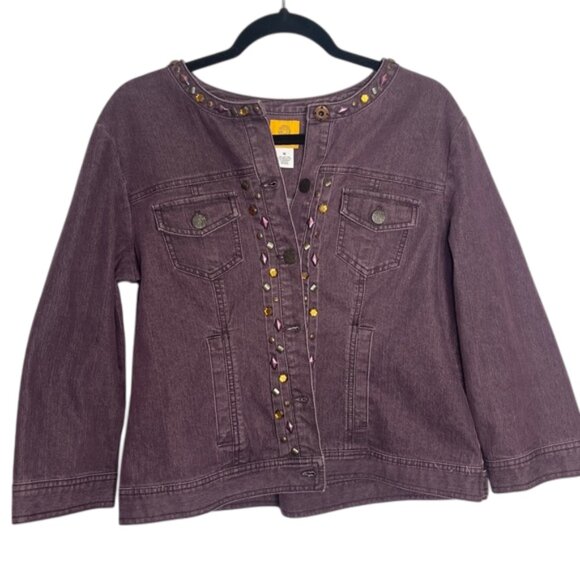 Ruby Rd. | Jackets & Coats | Ruby Rd Purple Jean Jacket | Poshmark